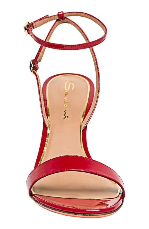 Santoni Patent Leather High-heel Sandals - Red