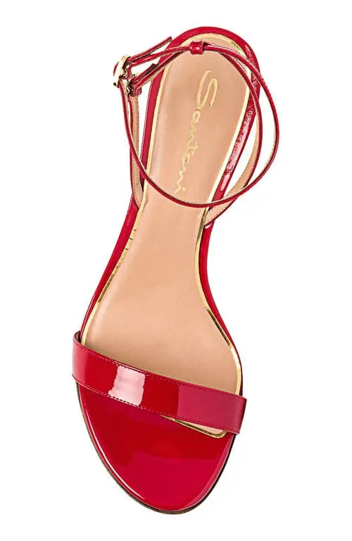 Santoni Patent Leather High-heel Sandals - Red