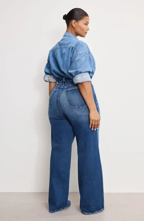 Good American Soft-tech Good Skate High Waist Wide Leg Jeans
