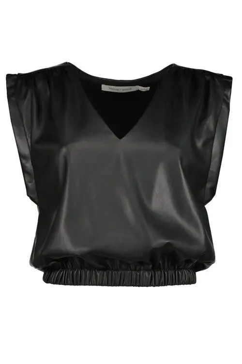 BISHOP + YOUNG Simone Leather Top - Latte
