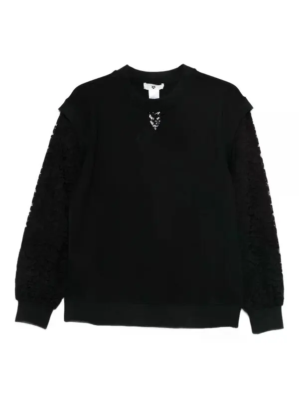 TWINSET Knitted Top With Lace Sleeves
