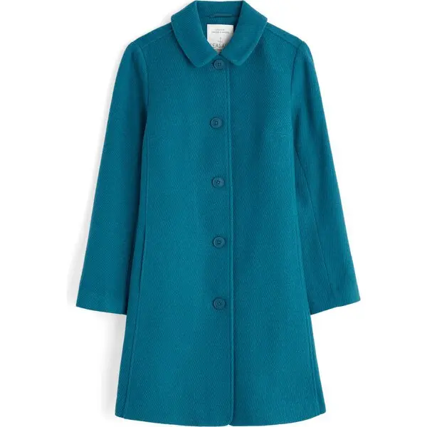 SEASALT CORNWALL Wood Cabin Longline Coat - Teal
