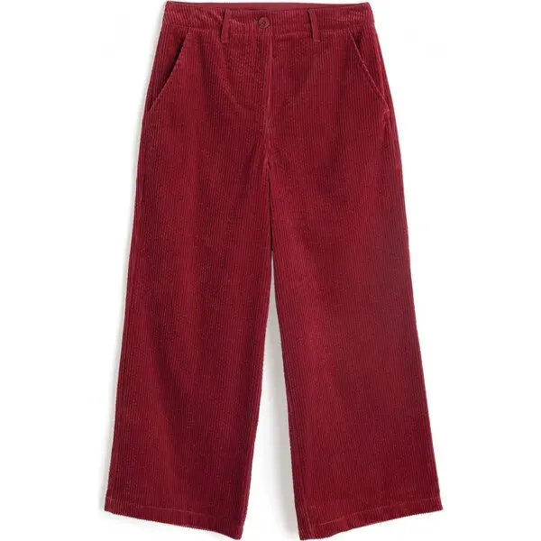SEASALT CORNWALL Asphodel Crop Wide-leg Corduroy Pants - Jam