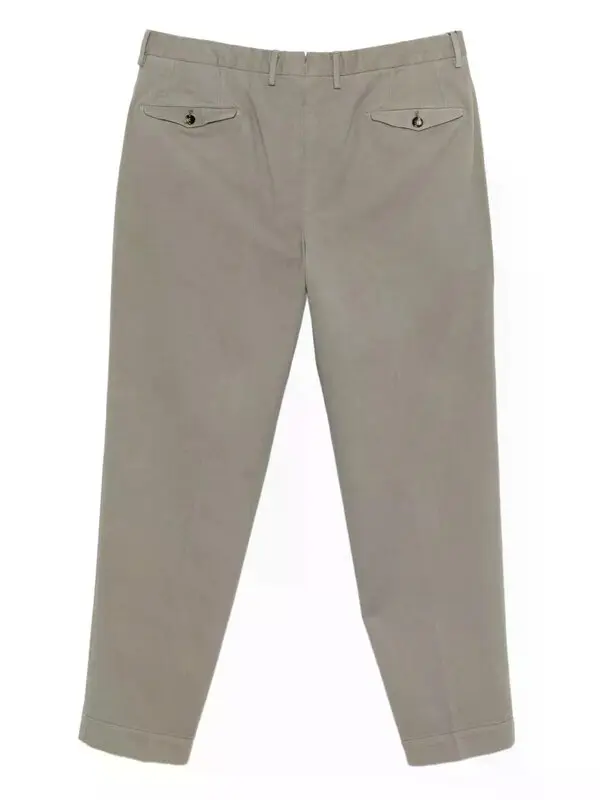 DELL'OGLIO Pleat-detail Chino Trousers - Neutrals