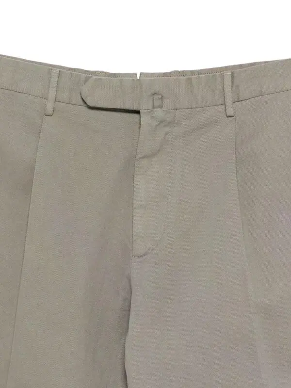 DELL'OGLIO Pleat-detail Chino Trousers - Neutrals