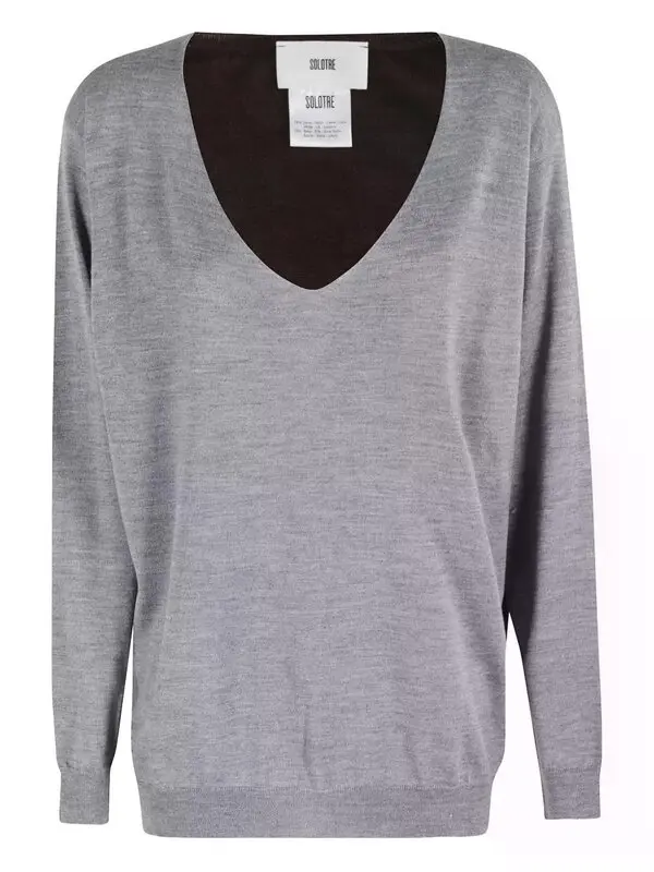 SOLOTRE V-neck Colourblock Sweater