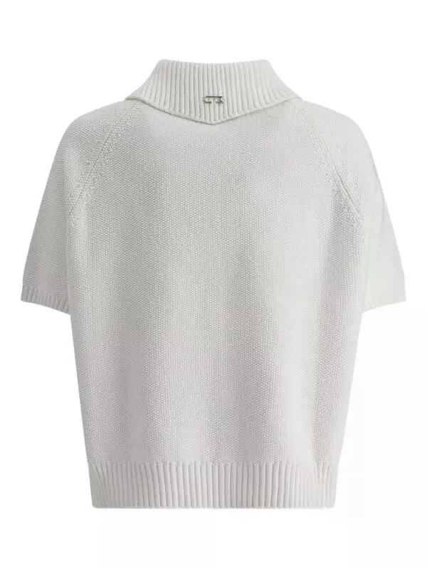 UMARMUNG Ribbed-collar Polo Top
