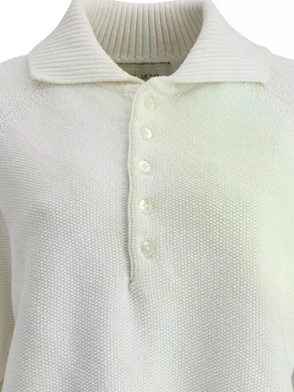 UMARMUNG Ribbed-collar Polo Top