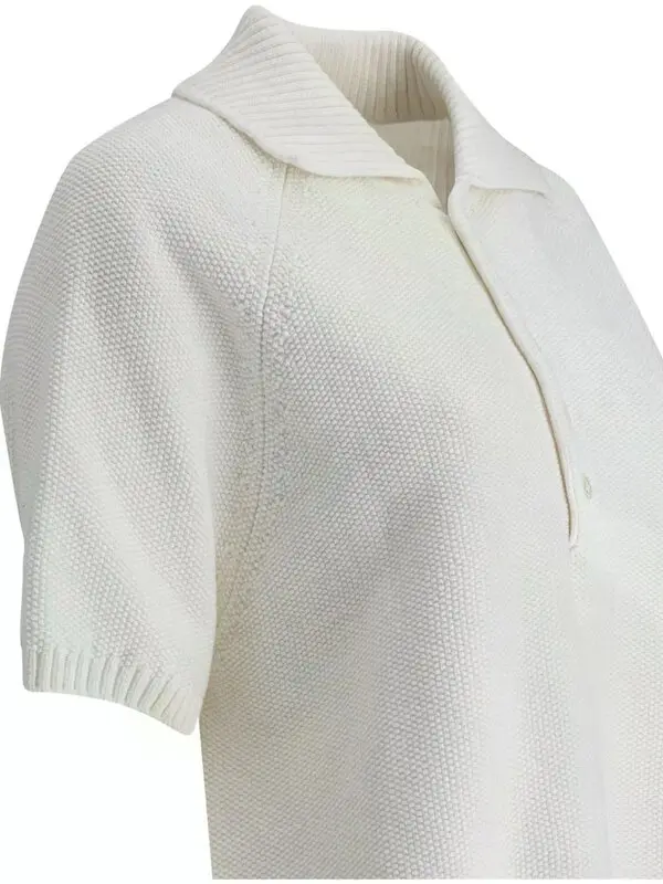 UMARMUNG Ribbed-collar Polo Top