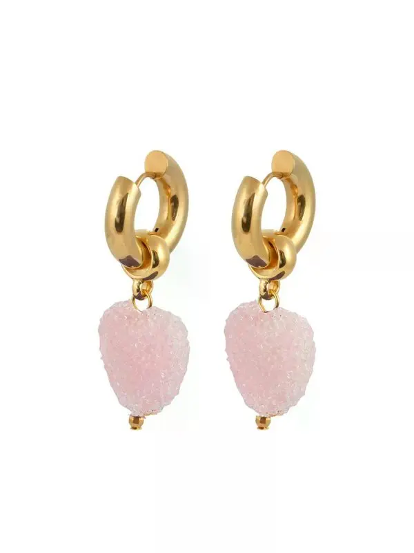 Mayol Drop Hoop Earrings - Pink