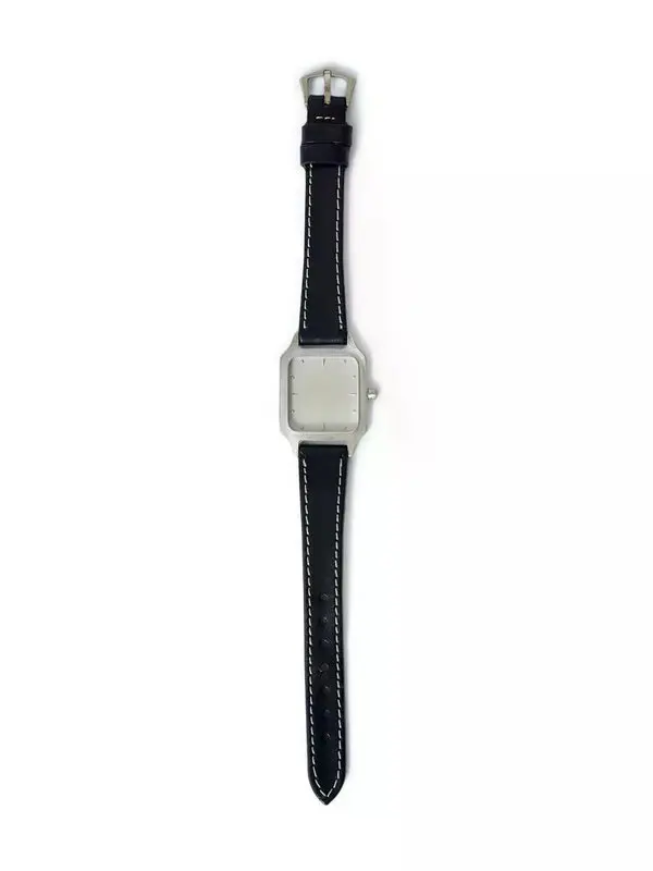 Our Legacy Leather Bracelet With Rectangle Face - Black