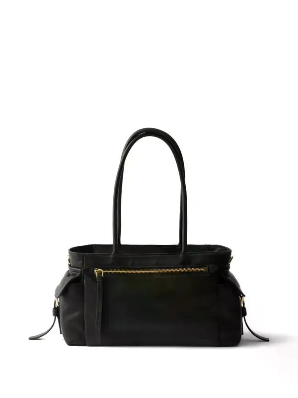 Prada Medium Leather Tote Bag - Black