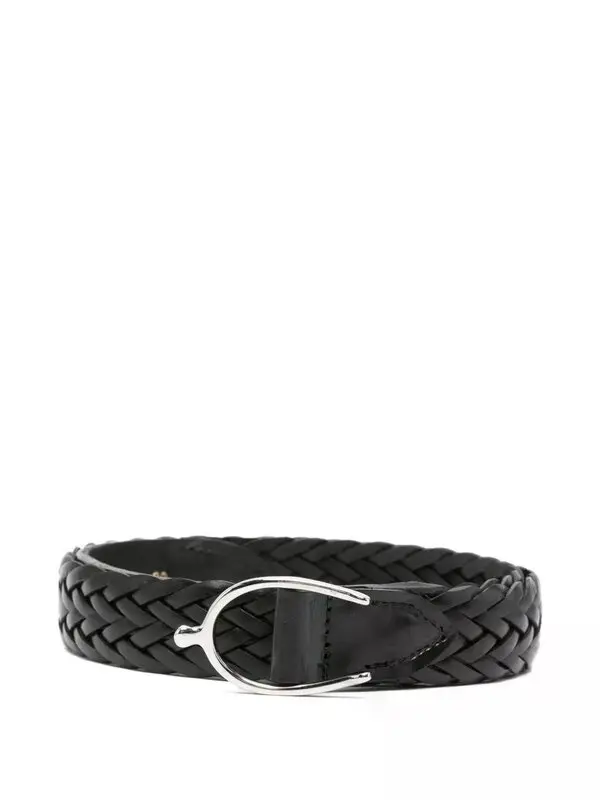 BRIGLIA 1949 Interwoven Leather Belt - Black