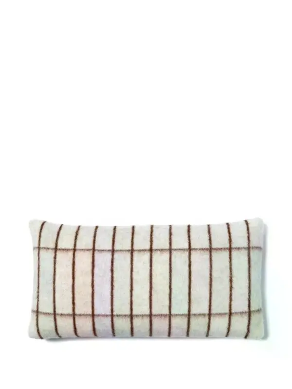BLACKSAW Grid-pattern Wool Cushion - Neutrals