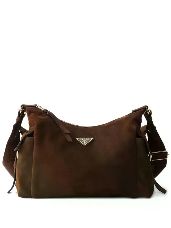 Prada Explore Suede Shoulder Bag