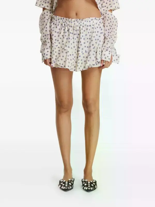 PNK Floral Ruffled Shorts