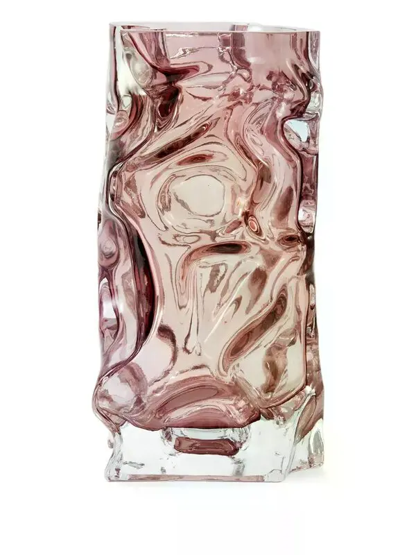 POLSPOTTEN Ice Sculptural Glass Vase - Pink