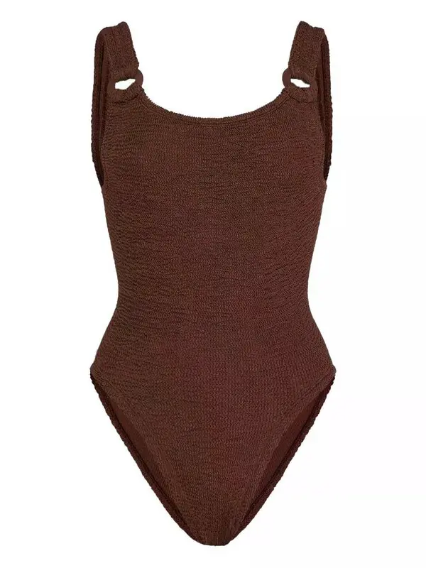Hunza G Domino Tonal-hoop One-piece Swimsuit - Brown