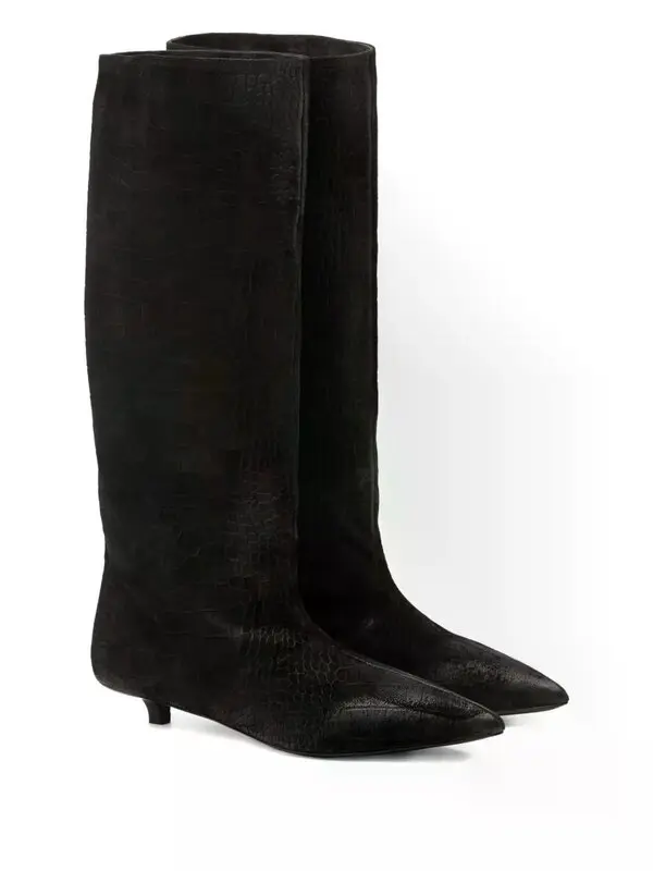 Marsèll Pointed-toe Embossed-leather Boots