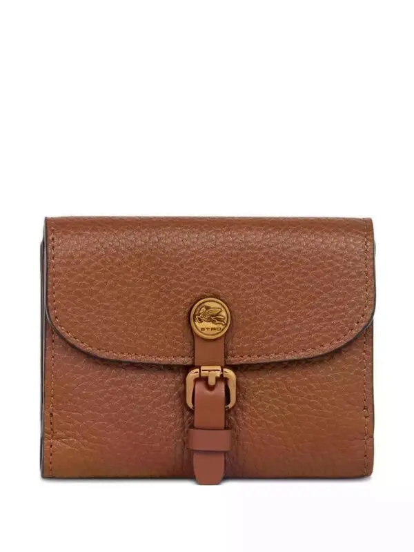 Etro Small Tumbled-leather Wallet - Brown