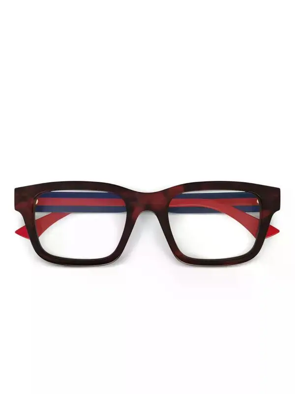 Gucci Rectangle-frame Glasses - Red