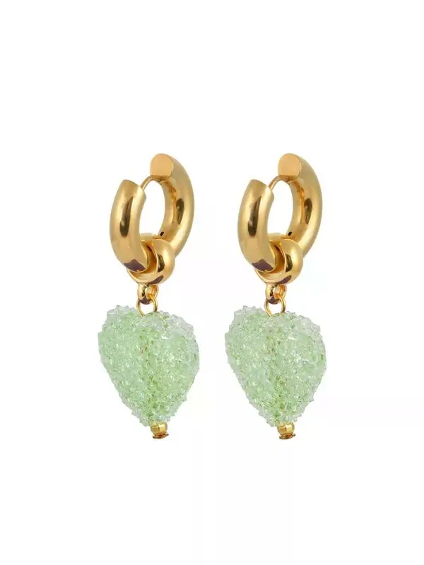 Mayol Candyshack Heart Charm Hoop Earrings - Green