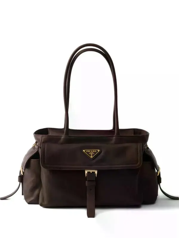 Prada Medium Explore Leather Tote Bag - Brown
