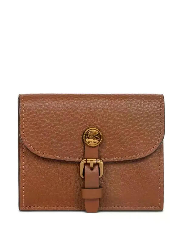 Etro Tumbled-leather Card Holder - Brown