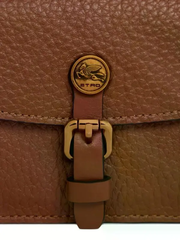 Etro Tumbled-leather Card Holder - Brown