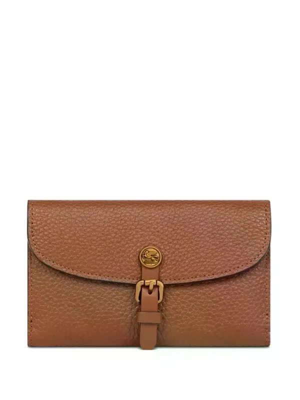 Etro Logo-detail Leather Wallet - Brown