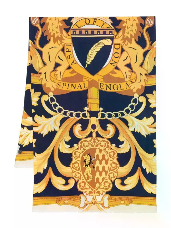 ASPINAL OF LONDON Printed Silk Scarf - Blue