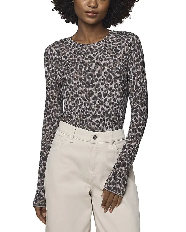 Splendid Long Sleeve Printed Tee - Leopard
