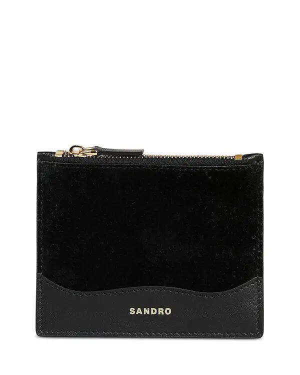 Sandro Leather Card Holder - Black