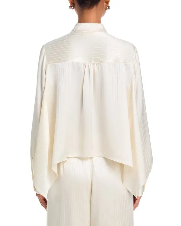 Cinq À Sept Georgia Satin Stripe Top - Ivory
