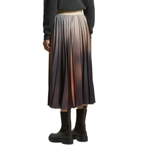 Peserico Pleated Midi Skirt With Ombre Effect