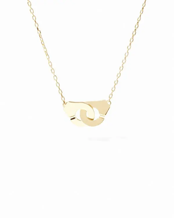 DINH VAN 18k Yellow Menottes Small Handcuff Open Link Chain Pendant Necklace - Gold