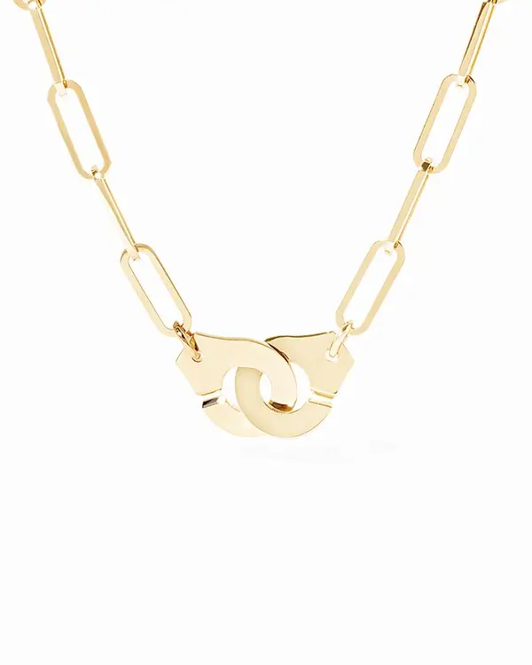 DINH VAN 18k Yellow Menottes Handcuff Pendant Necklace - Gold