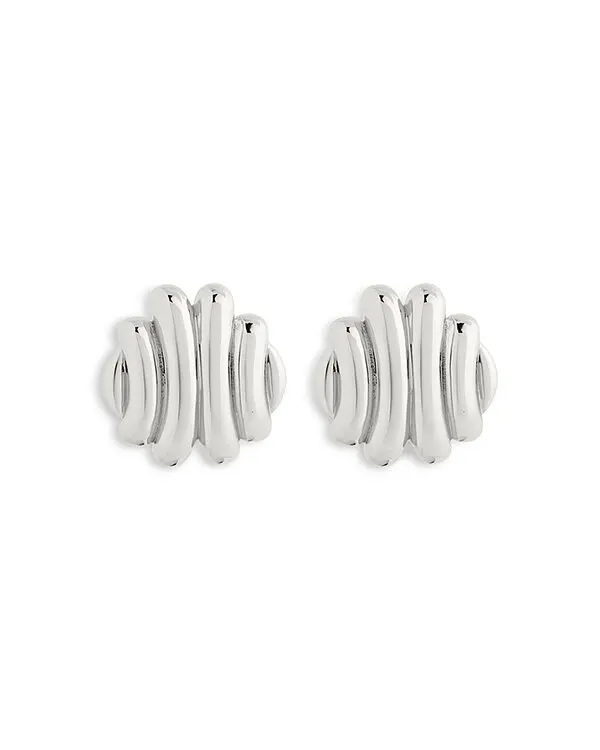 Sterling Forever Rudy Textured Stud Earrings - Silver