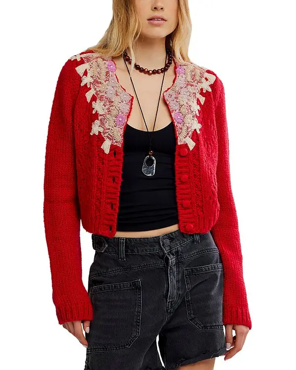 Free People Pixie Cardigan - Red