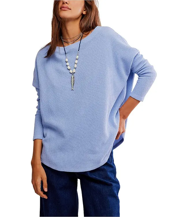 Free People Thermal Pullover Sweater - Dawn Breeze