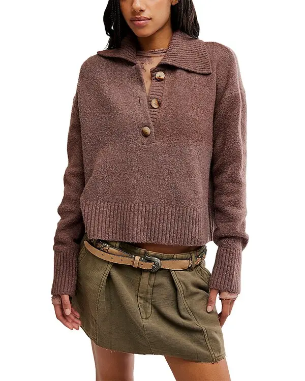 Free People Trading Up Polo Sweater - Enchanted