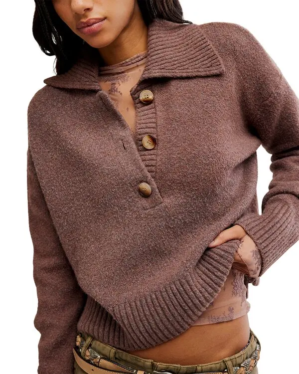 Free People Trading Up Polo Sweater - Enchanted
