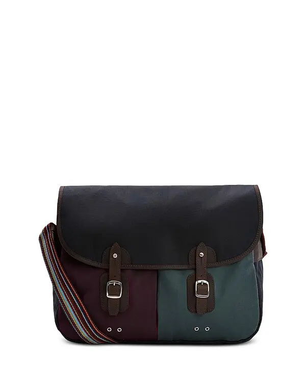 Barbour X Paul Smith Waxed Cotton Tarras Crossbody Bag - Night Sky
