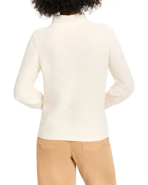 NIC+ZOE Textured Diamonds Sweater - Classic Cream
