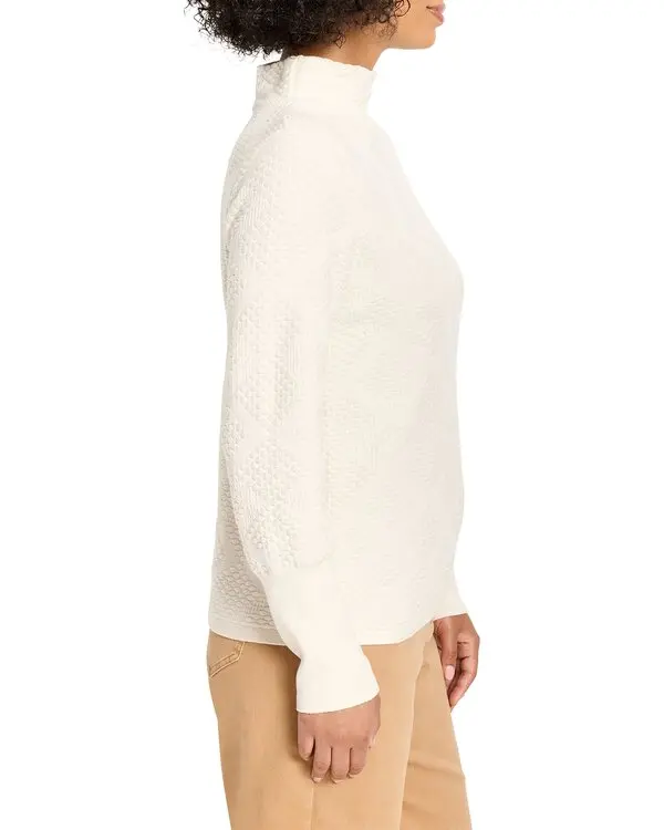 NIC+ZOE Textured Diamonds Sweater - Classic Cream