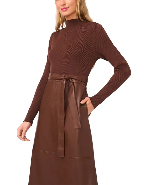 Ted Baker London Oneida Mixed Media Dress - Cocoa - 72% Off | Editorialist