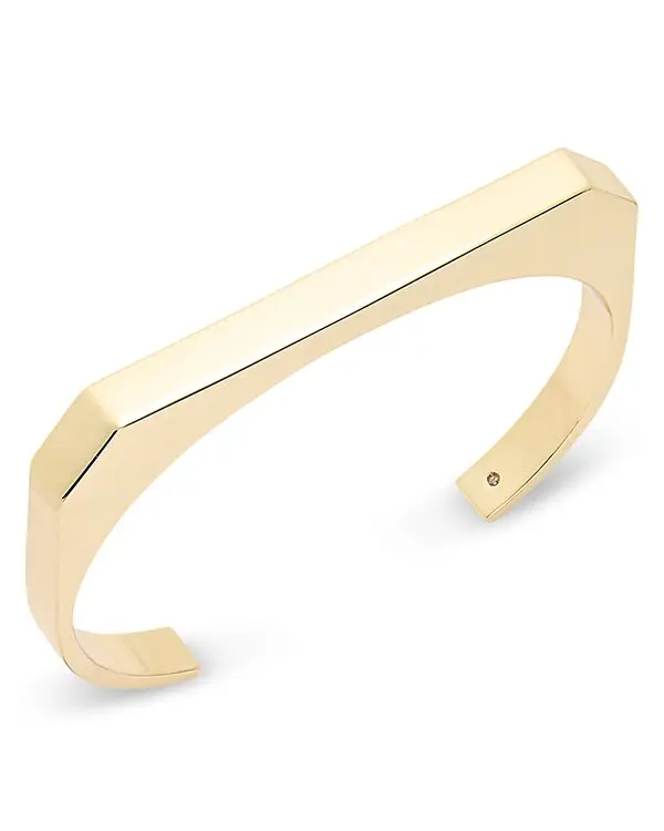 ALLSAINTS Signature Hexagon Cuff Bangle Bracelet - Gold