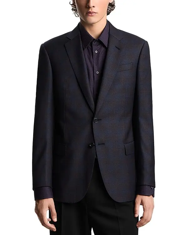 Emporio Armani G Line Regular Fit Blazer - Blue/brown