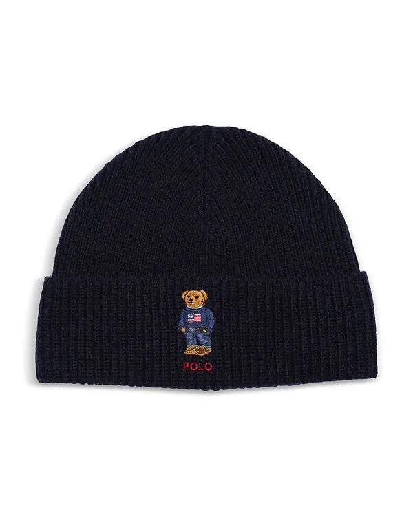 Ralph Lauren Flag Bear Beanie - Classic Navy