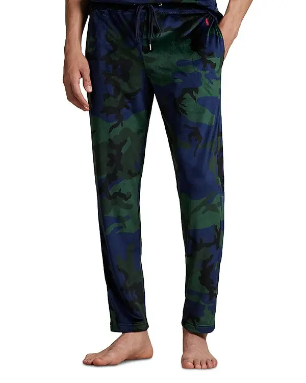Polo Ralph Lauren Slim Fit Velour Pajama Pants - Black